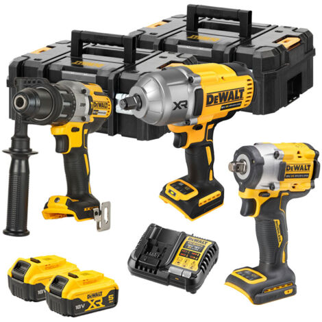 Kit DeWalt DCD996 + DCF921 + DCF900 con 2 baterías DCB184 y cargador XR