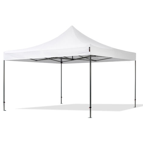 4x4 m Faltpavillon, PREMIUM Stahl 40mm, weiß