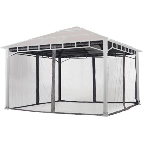 TOOLPORT Moskitonetz für Gartenpavillon Sunset Deluxe 4x4 m - Polyester ...