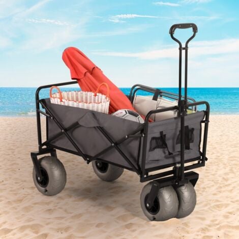 Chariot de plage tout-terrain pliable 4 roues larges pneumatiques Dory
