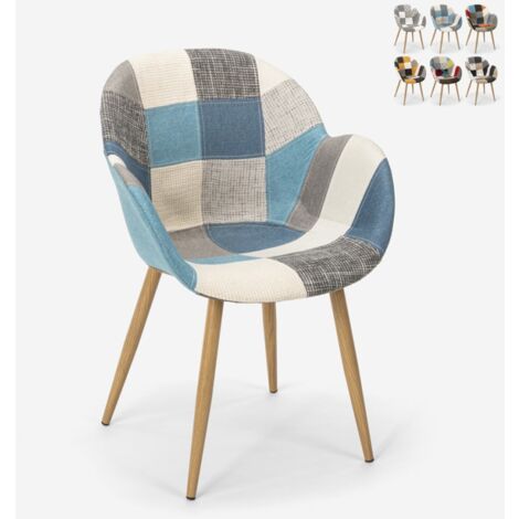Chaise patchwork de cuisine salon design nordique patchwork Finch - Patchwork 5