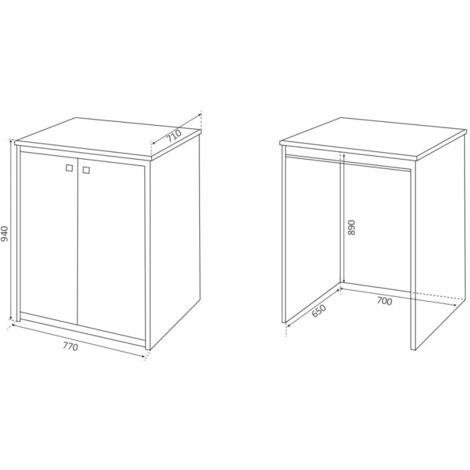 Meuble couvre machine à laver PVC XXL de buanderie 5013P Negrari