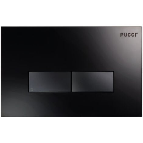 Placca per Cassette di Scarico Eco 2 Pulsanti 28x18 cm PUCCI - Nero