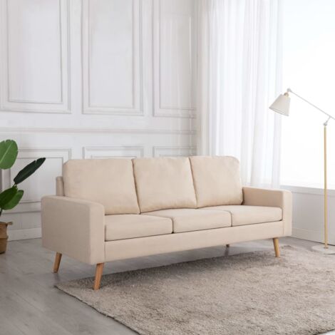Divano a 3 Posti - Divano relax Sofa Crema in Tessuto BV736773 - BonneVie