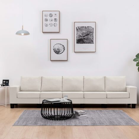Divano a 5 Posti - Divano relax Sofa Crema in Tessuto BV482101 - BonneVie