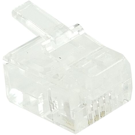 Connecteur téléphonique à sertir RJ11 6P4C mâle 25 unités