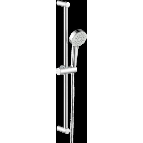 Hansa Basic - Set de pommeau de douche, barre et flexible, 3 jets, chrome 55780133