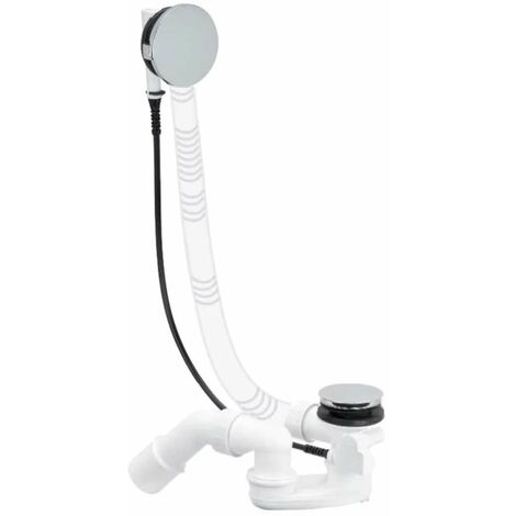 Garniture de vidage baignoire – Finition chrome – Longueur câble 725 mm ...