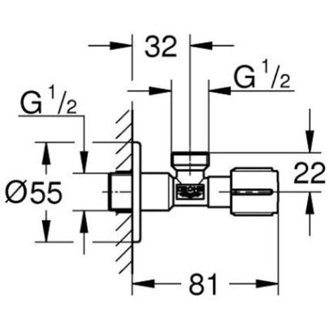 Grohe - Vanne d’angle, Hard Graphite 22041A00