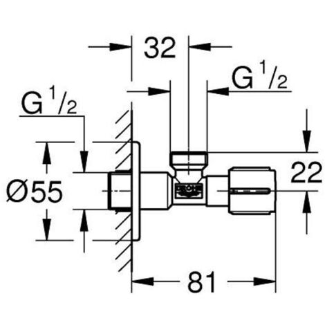 Grohe - Vanne d’angle, Hard Graphite brossé 22041AL0