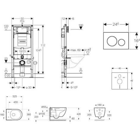 Geberit Duofix - Set de bâti-support, cuvette Oudee Vortex et abattant ...