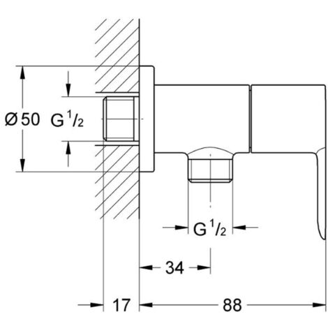 Grohe BauEdge - Soupape d’arrêt, chrome 26021000