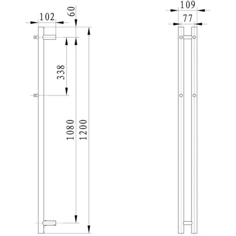 Sapho Chauffage - Élément chauffant 11x120 cm, 40 W, chrome ER740
