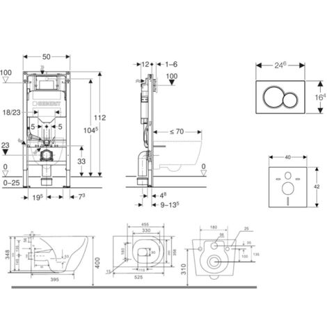 Geberit Duofix - Set de bâti-support, cuvette Gaia et abattant ...