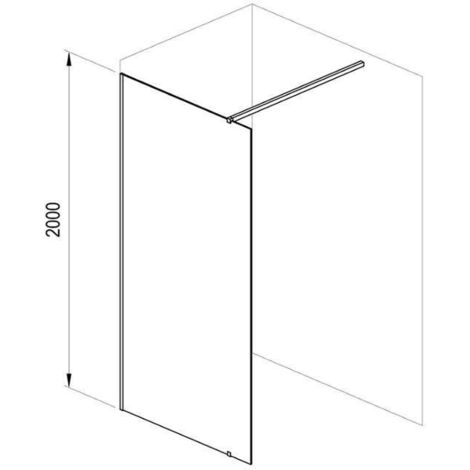 Ravak Walk-In - Paroi de douche Walk-In Wall 90x200 cm, noir/verre ...