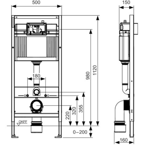 Tece TECEbase - Bâti-support pour WC suspendu, avec réservoir Base ...