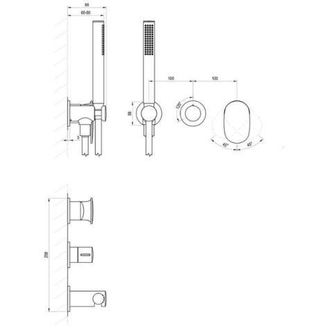 Robinet de douche encastrable double sortie blanc mat Ravak Spring ...