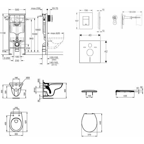 Grohe Rapid SL - Set d'installation pré-murale, cuvette Alpha avec ...