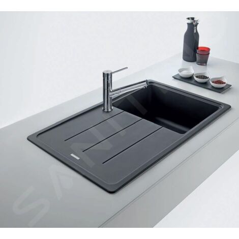 Franke Basis - Évier en fragranit BFG 611-86, 86x50 cm, noir mat 114. ...