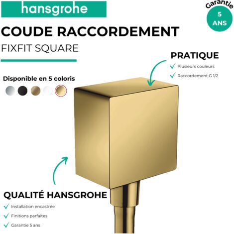Hansgrohe Fixfit - Raccord du flexible Square avec clapet anti-retour ...