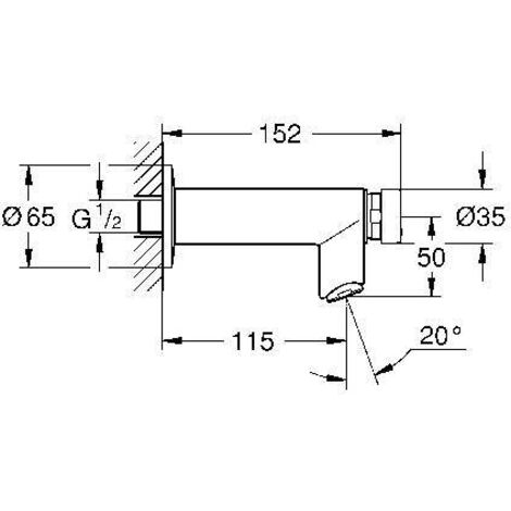Grohe Euroeco Cosmopolitan T - Robinet mural refermable, chrome 36266000