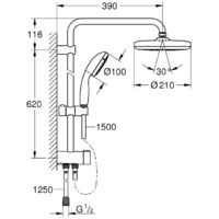 Grohe Tempesta New - Set de douche 210 avec inverseur, chrome 26381001