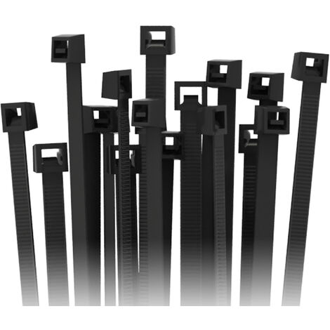 Confezione 100 Fascette Stringicavo Cablaggio Fissaggio Cavi Tubi Nylon Colore Nero Dimensioni ...