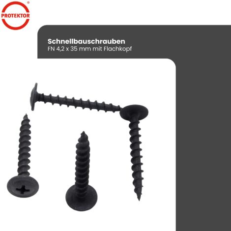 PROTEKTOR Schnellbauschraube Feingewinde, Gipskarton Schrauben DIN18182 ...
