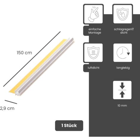 PROTEKTOR Anputzleiste 10mm mit Schutzlippe, Weiß, aus Weich-PVC ...