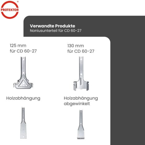PROTEKTOR Nonius Abhänger Unterteil Trockenbau CD Profil 60/27 100 ...