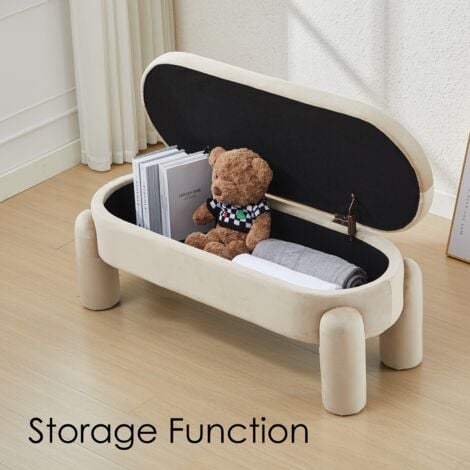 Storage Bench Stool in Faux Fur End of Bed Bedroom Bench Modern Window ...