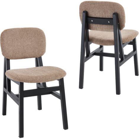 Dining Chairs 2Pcs in Chenille Seat Padded Rustic Kitchen Chairs in ...