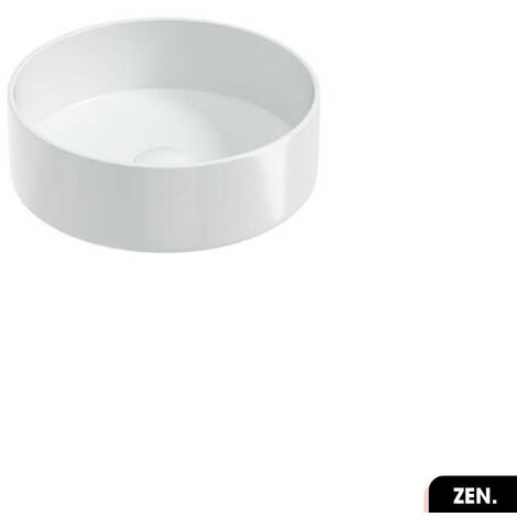 Vasque à poser design blanc brillant ZEN 41x12.5 cm avec son siphon ...