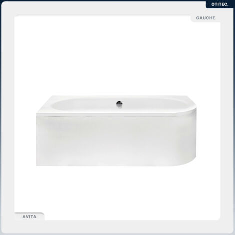 Baignoire d'angle asymétrique 170 cm gauche AVITA pour petite pièce ...
