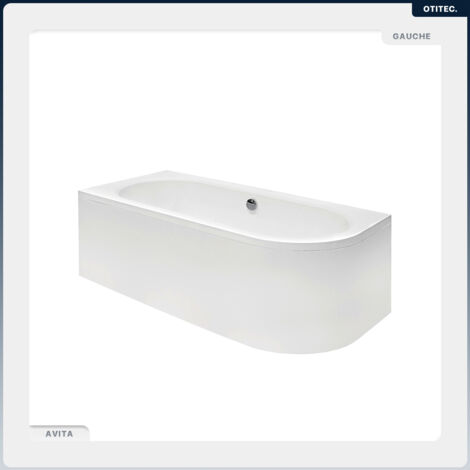 Baignoire d'angle asymétrique 170 cm gauche AVITA pour petite pièce ...