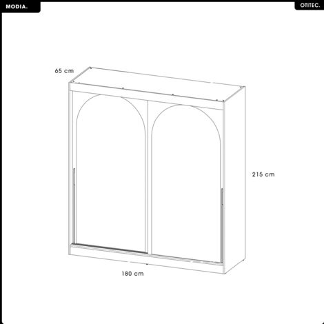 Armoire coulissante - L.180 x H.215 x P.65 - MODIA