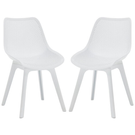 Chaise de Jardin Lot de 2 Chaises Extérieur en Plastique Chaise ...