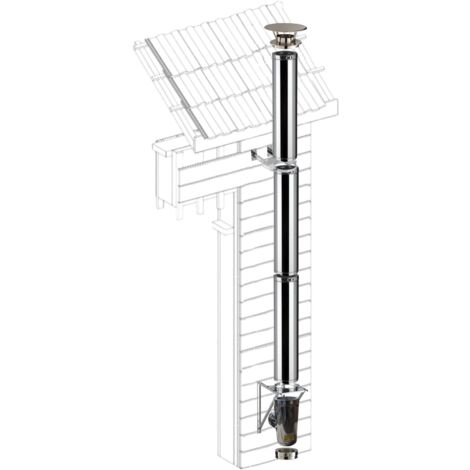 Poujoulat – Conduit isolé vertical extérieur Ø 130 mm – Longueur 330 cm ...