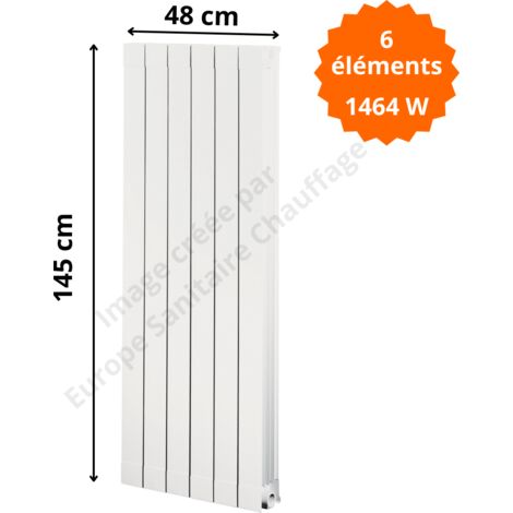 Radiateur aluminium H.145 x 48 cm Oscar 1400 Deville 1464 W