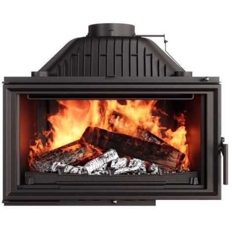 Insert cheminée à bois fonte 13,5 kW – Raccordement 180 mm – Compatible ...