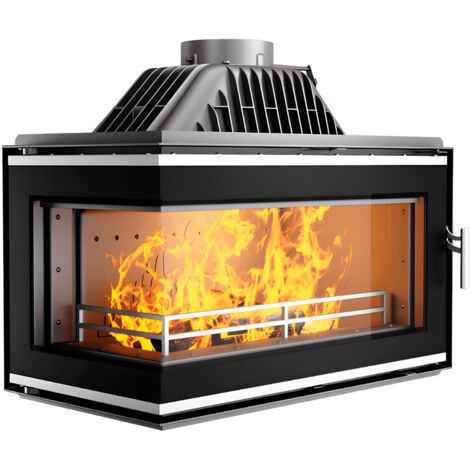 Insert à bois d'angle vitre gauche W16 LB ECO 13,5 KW KAWMET