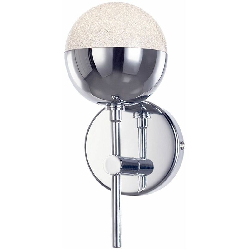 Visconte Corona Wall Light 1 Arm with Sparkle Ball Shade - Polished Chrome