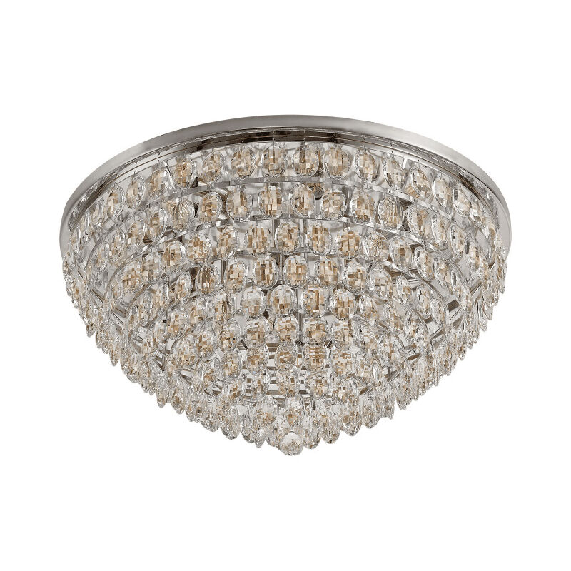 Visconte Maine Flush Ceiling Light Large Crystal Fitting - Chrome Litecraft