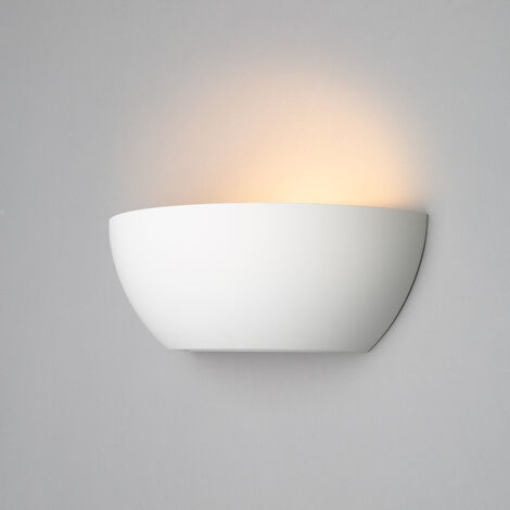 Litecraft Lui Wall Washer Light Curved Plaster Indoor E14 Fitting - White