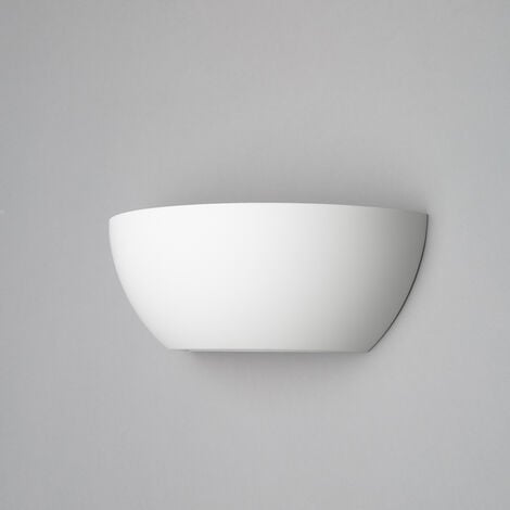 Litecraft Lui Wall Washer Light Curved Plaster Indoor E14 Fitting - White