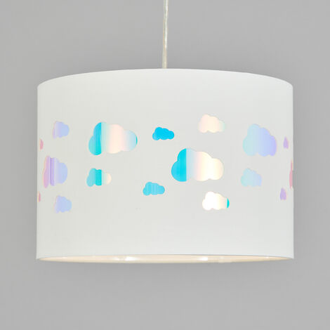 Litecraft Glow Light Shade Iridescent Clouds Easy Fit Ceiling Lampshade ...