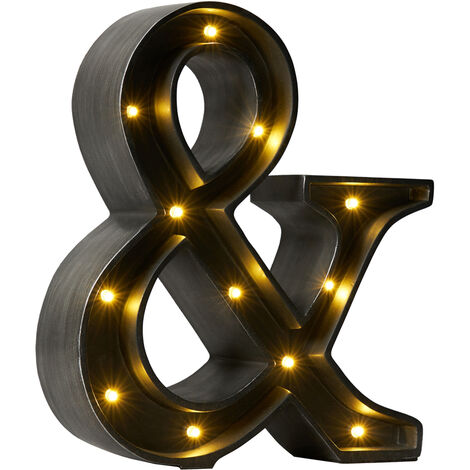Litecraft Table Lamp Ampersand Integrated LED Sign Light - Brushed Black