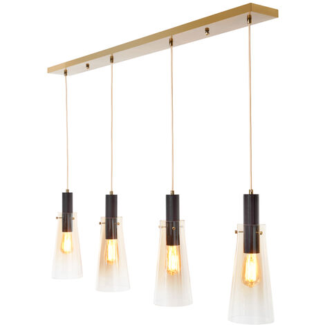 Visconte Atrani Ceiling Pendant Bar 4 Light with Champagne Shades ...