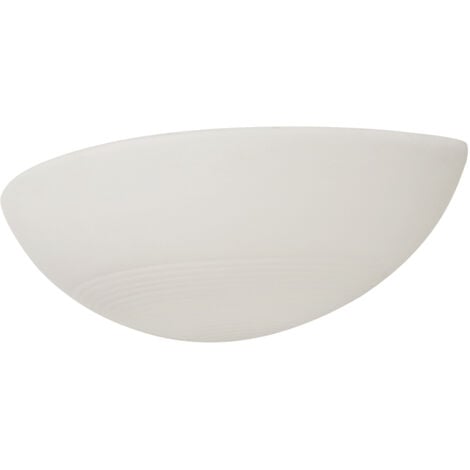 Litecraft Wall Light Ceramic Ribbed Uplighter E14 Fitting - Ivory