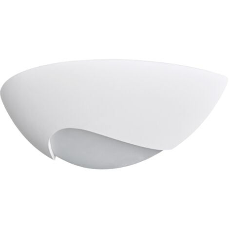 Litecraft Wall Light Ceramic Uplighter E14 Fitting With Frosted Diffuser - Ivory